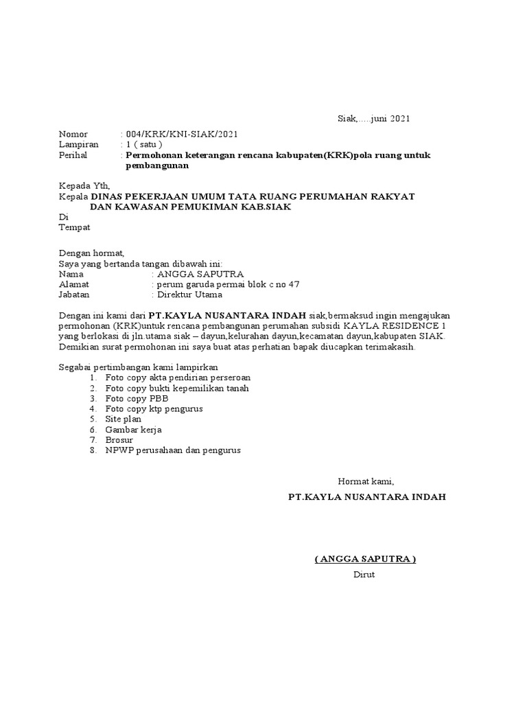 Surat Permohonan Izin | PDF