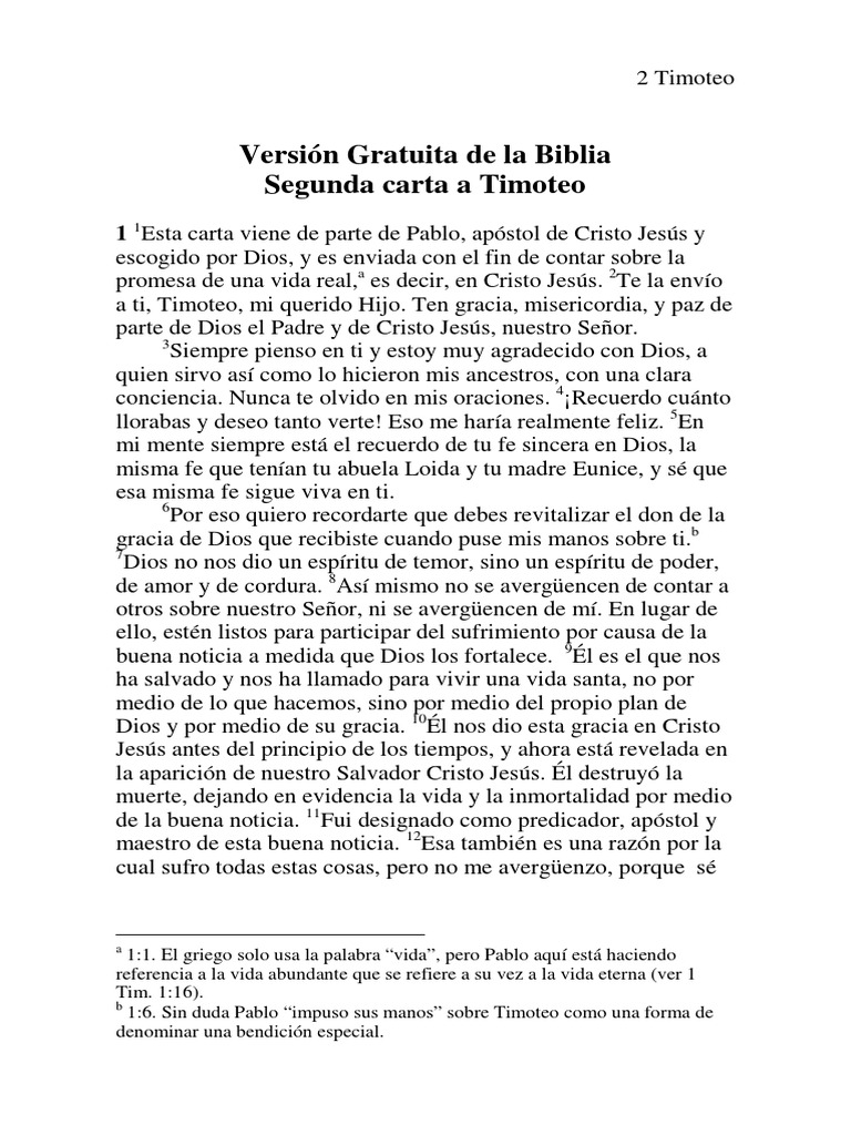 Segunda Carta A Timoteo Pdf Cristo Título Jesús