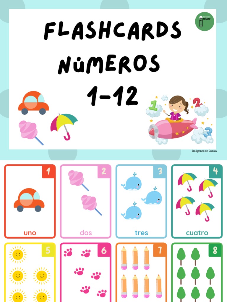 Coleccion Flashcards Numeros 1 Al 12 | PDF