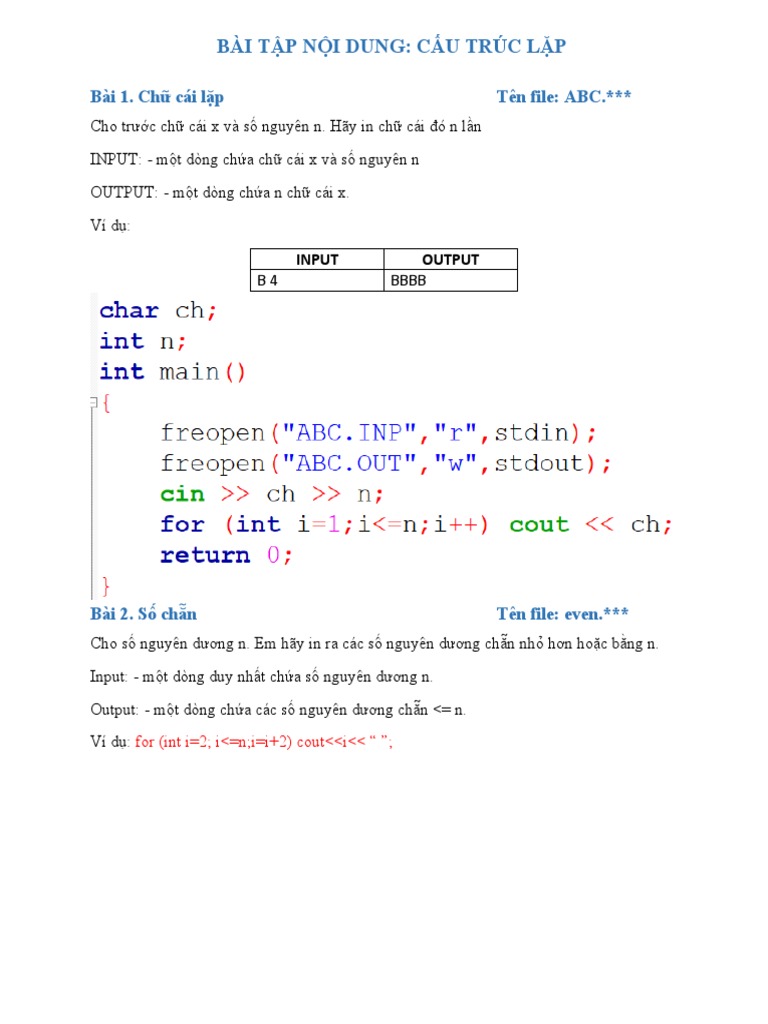 HD Bai Tap Lap | PDF