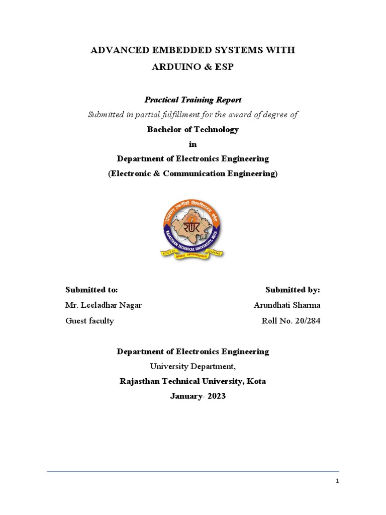 Industrial Training | PDF | Arduino | Embedded System
