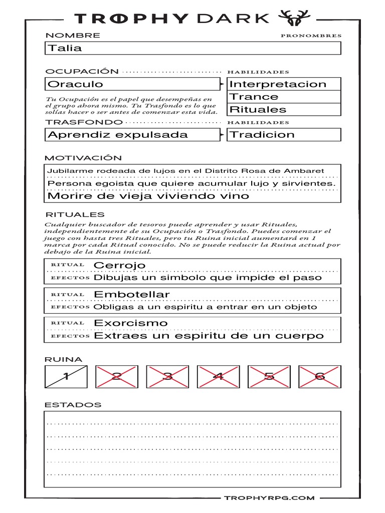 Hoja PJ Trophy Dark | PDF