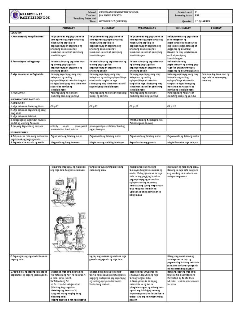 DLL - Esp 5 - Q1 - W8 | PDF