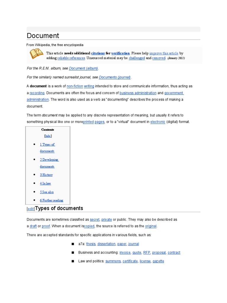 Document: Types of Documents | PDF | Document | Media Technology