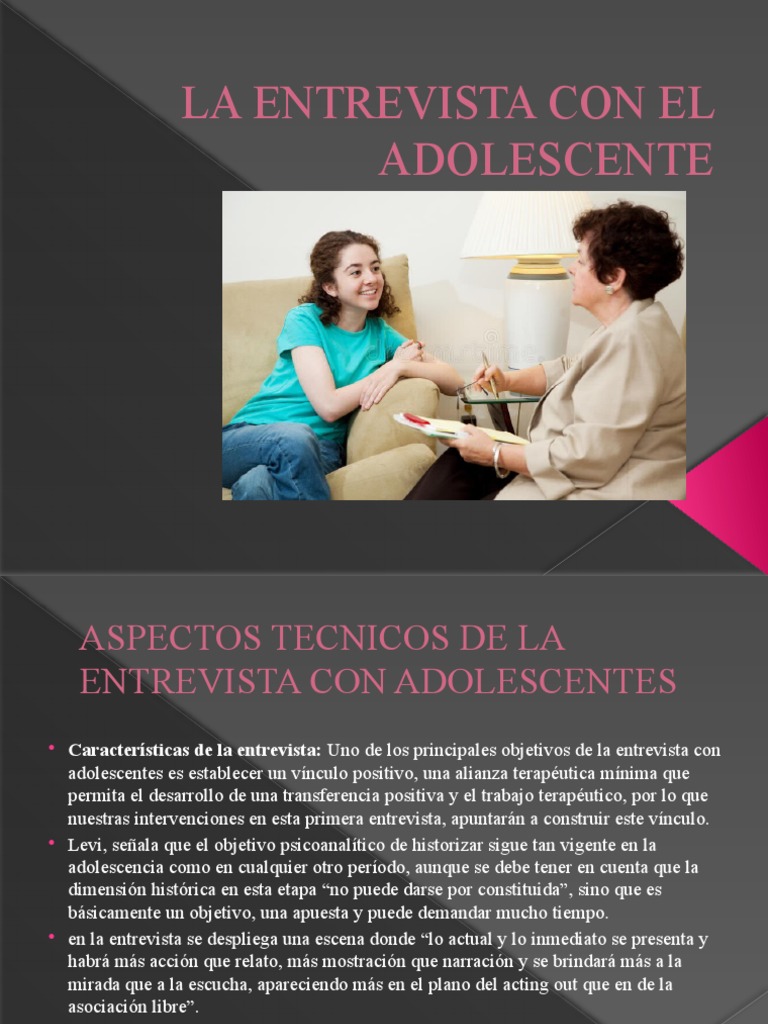 La Entrevista Con El Adolescente | PDF