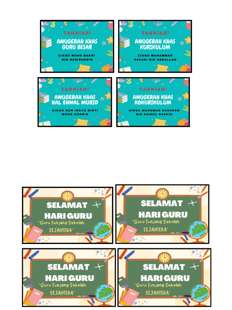 Label Hadiah Anugerah Guru | PDF