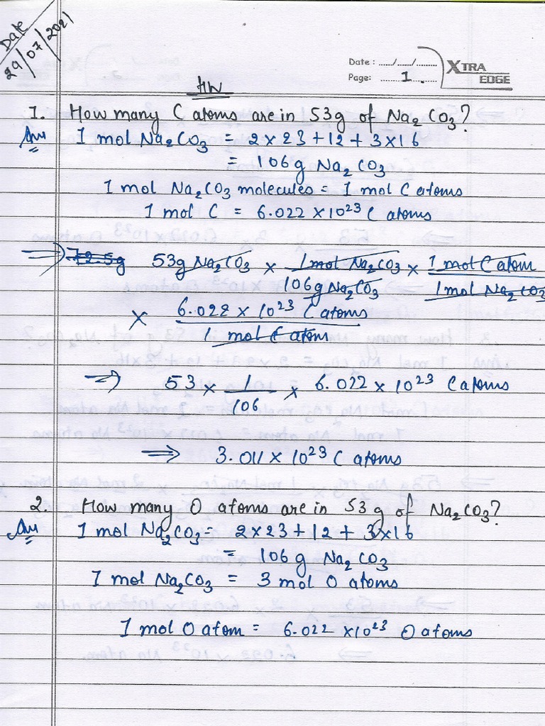 Rakshika Singh +1 Sci Chemistry HW | PDF