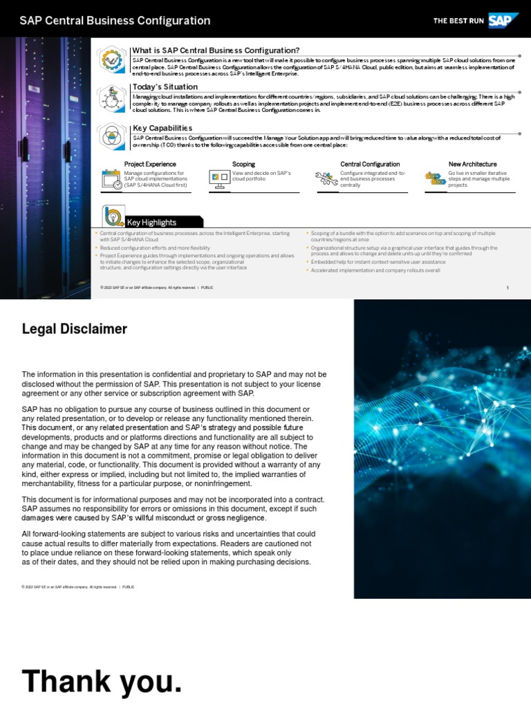 SAP Central Business Configuration at A Glance | PDF | Cloud Computing | Business Process