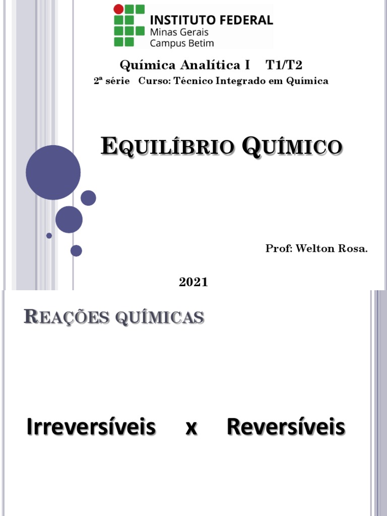 Slides Equilíbrio Químico | PDF