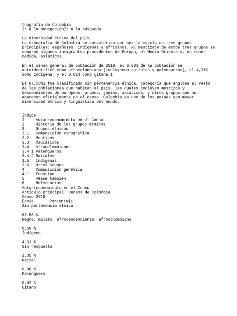 Etnografía y Diversidad Étnica en Colombia | PDF