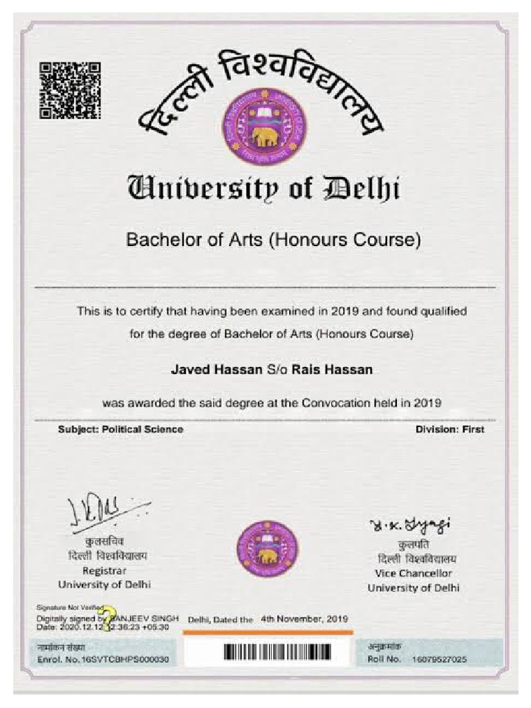 Delhi University Bachelor of Science | PDF