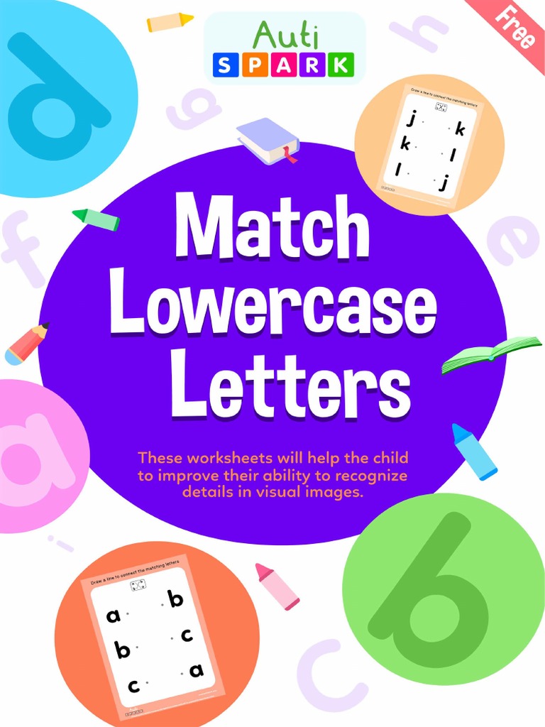AutiSpark Free Workbook 6 Match Lowercase Alphabet | PDF