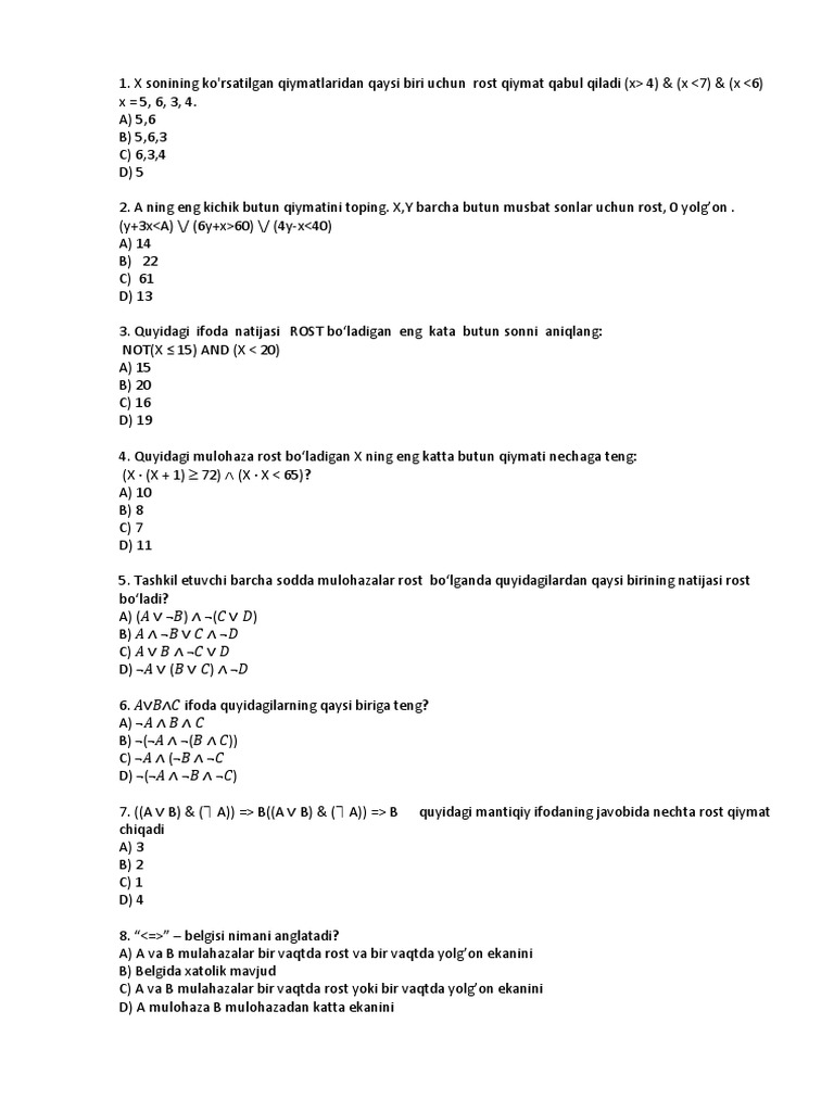 9-Sinf Test | PDF