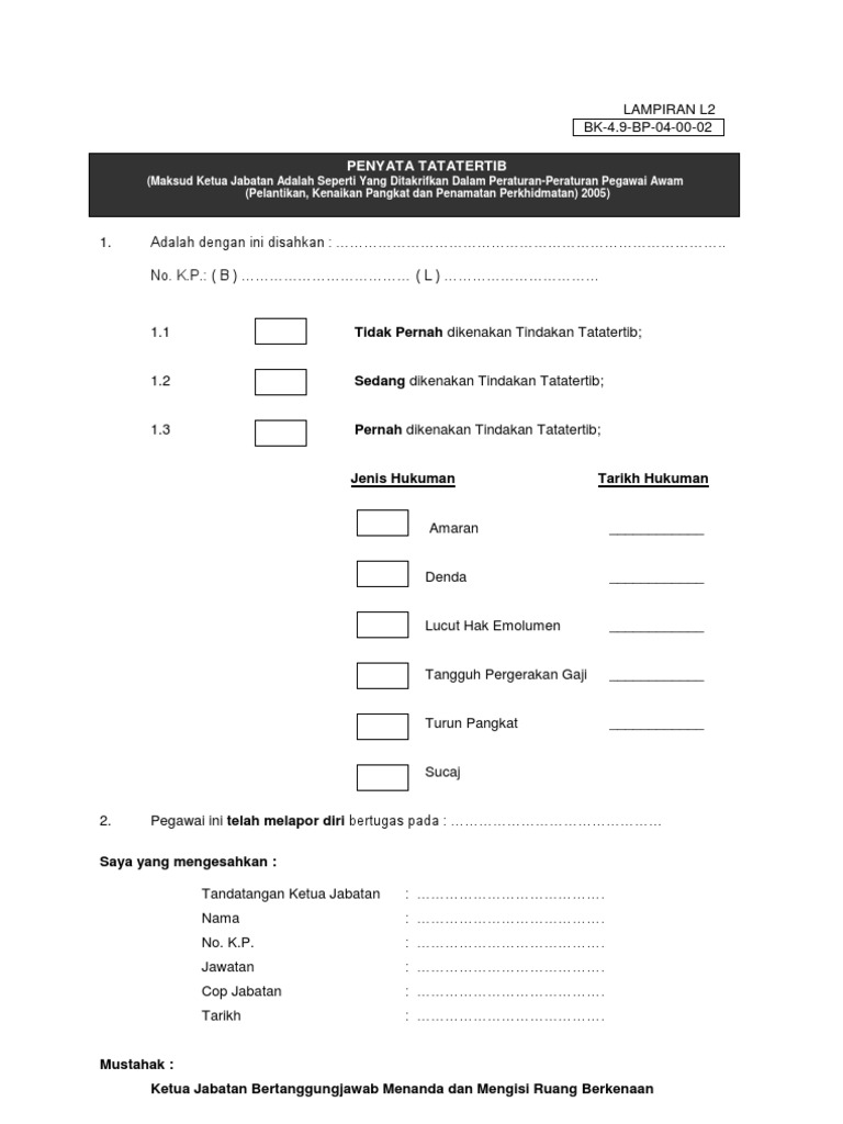 Penyata Tatatertib | PDF