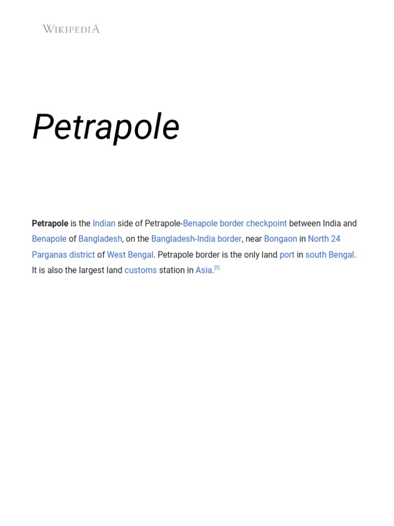 Petrapole | PDF