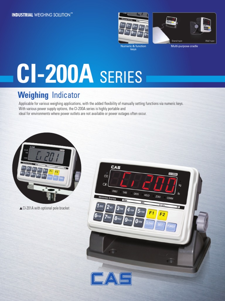 CAS-ci-200a Ficha Tecnica Indicador Peso Basico | PDF