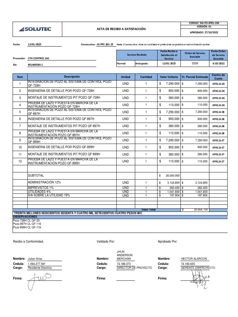 As-Pfc-260-23 Cyh Ods 3539 Ha | PDF