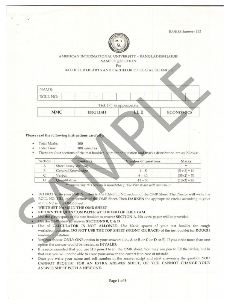 Fass Sample Question | PDF