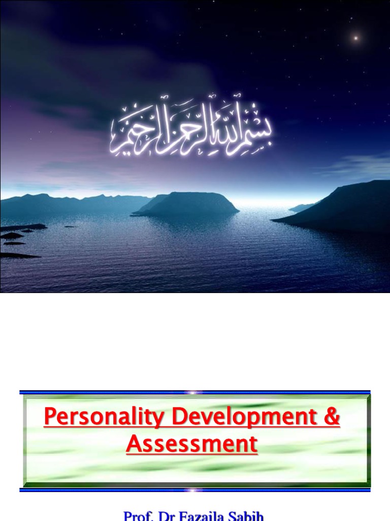Personality Development & Assessment | PDF | Id | Metaphysics Of Mind