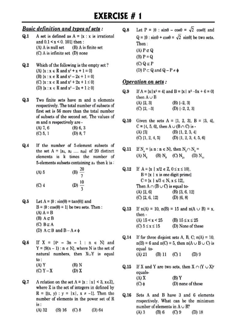 Understanding Sets: Definitions and Problems | PDF | Abstract Algebra ...