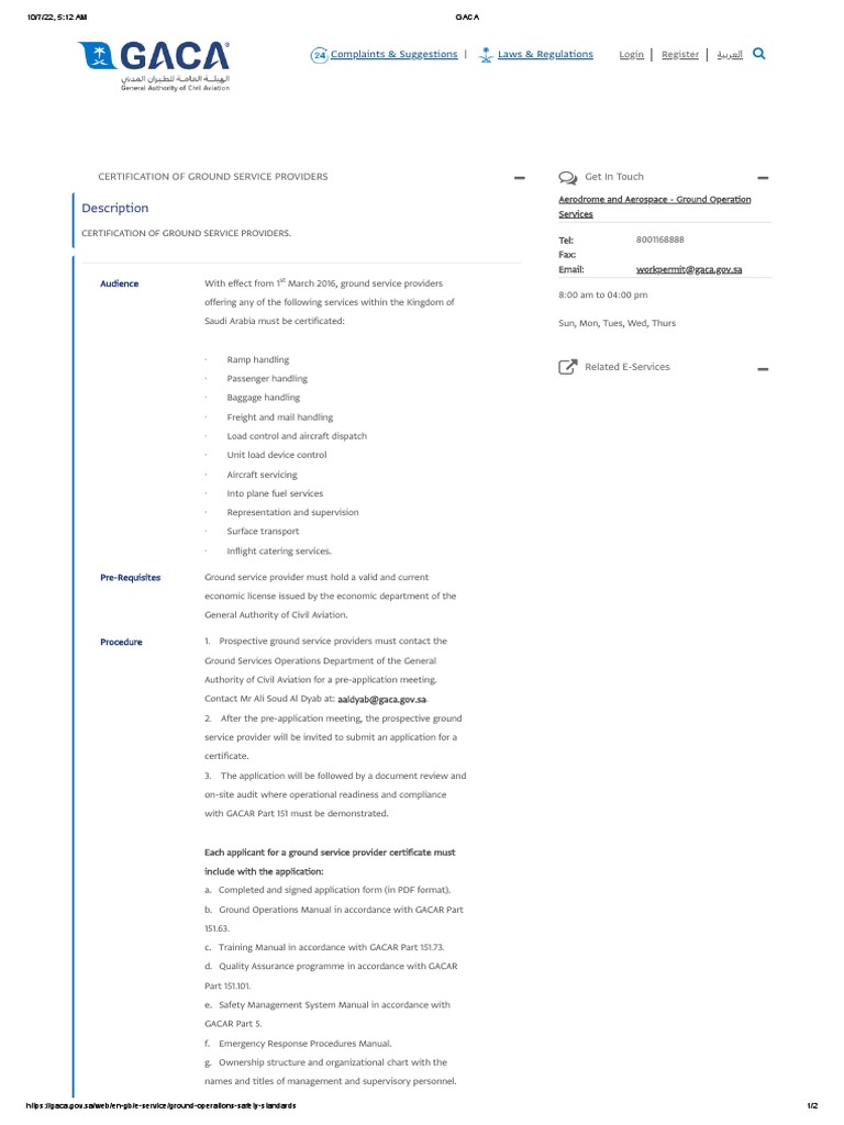Certification of Ground Service Providers | PDF | Transport | Aviation