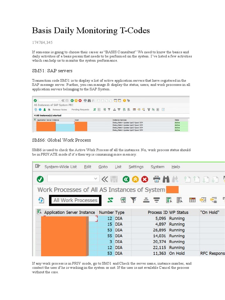 Basis Daily Monitoring T | PDF | Operating System | Databases