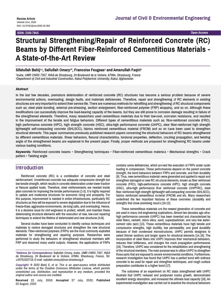 Structural Strengtheningrepair of Reinforced Concrete RC Beams by ...