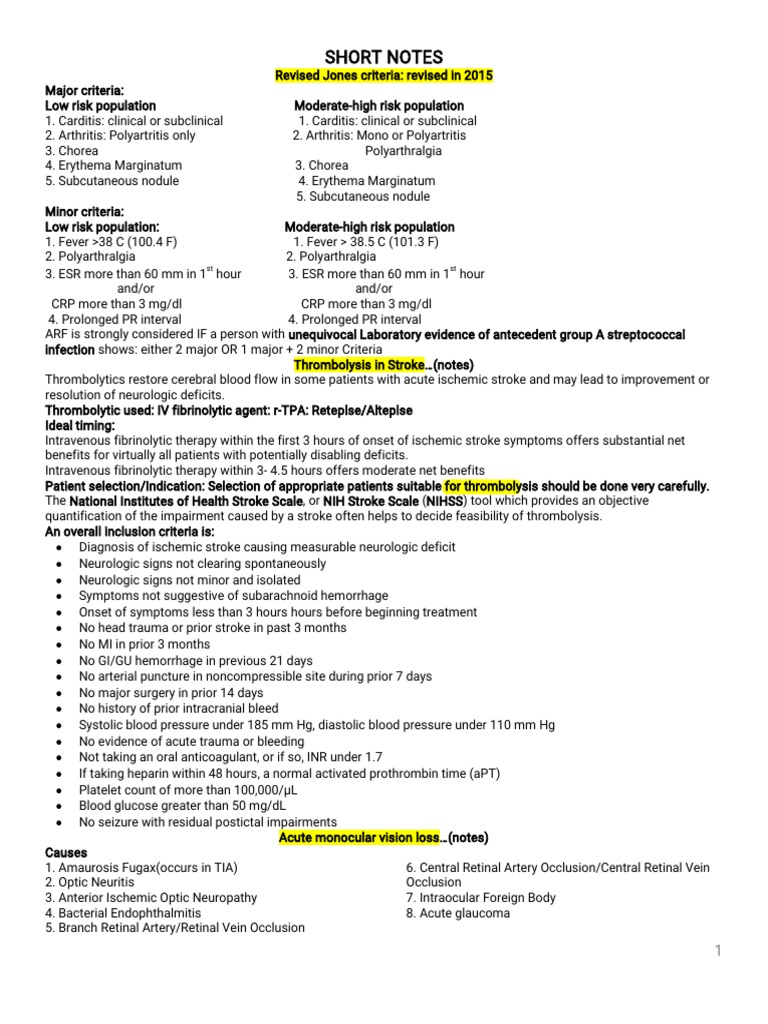 Short Notes Medicine | PDF