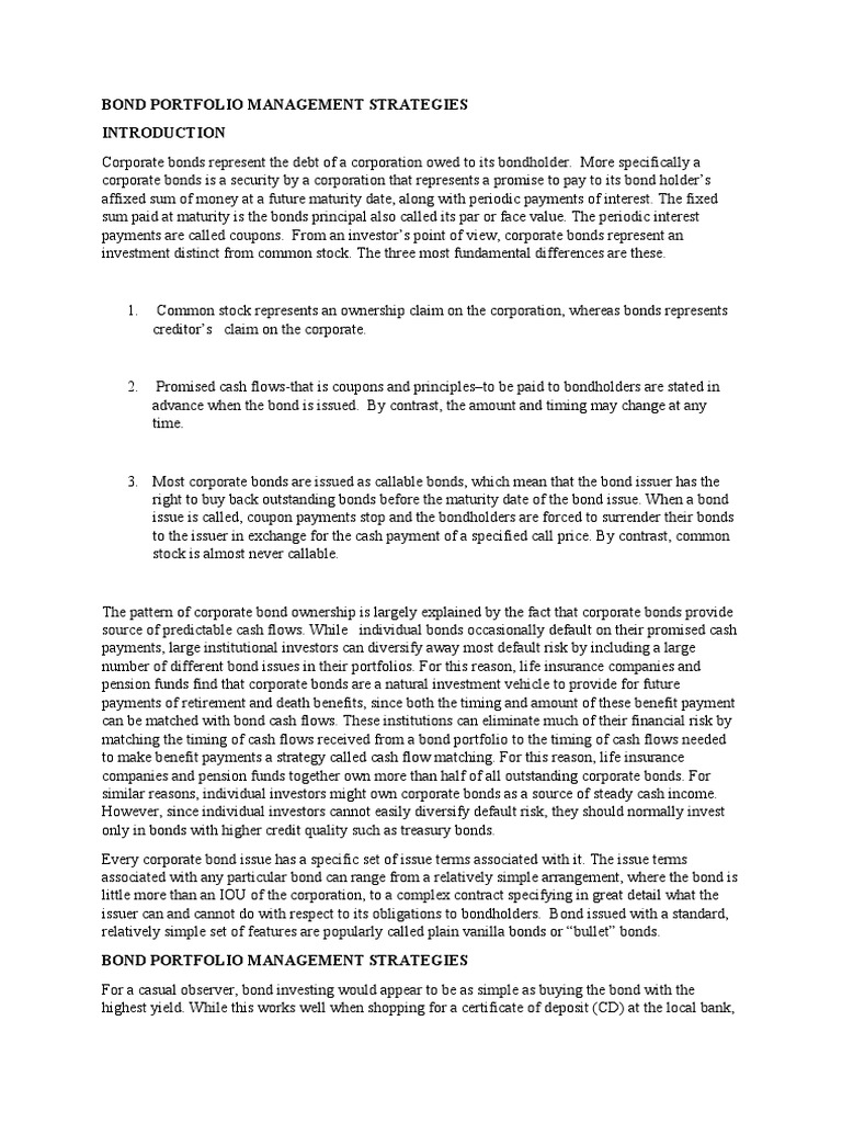Corporate Bond Portfolio Strategies | PDF | Bonds (Finance) | Investing