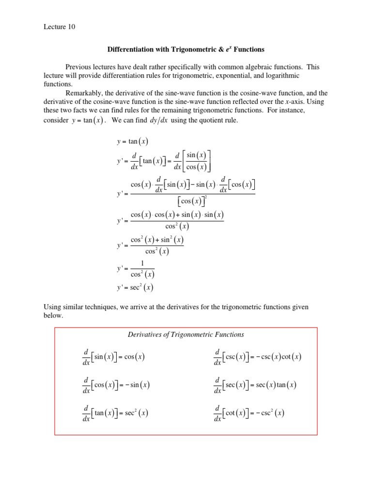 RSimpson Lecture10 | Descargar gratis PDF | Trigonometric Functions | Complex Analysis