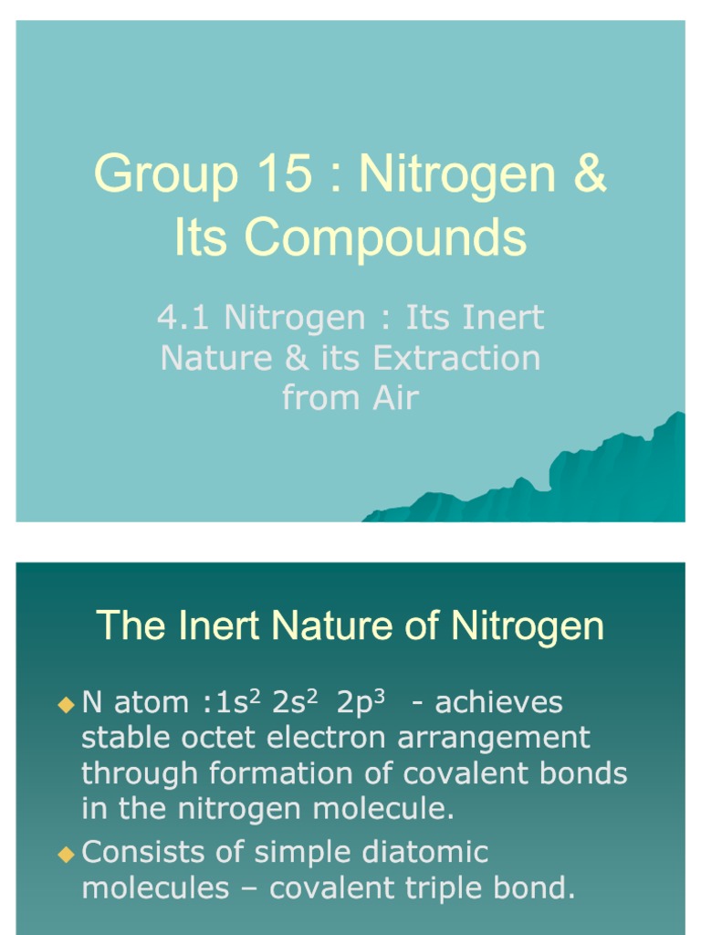Group 15 - Nitrogen | Nitrogen | Ammonia