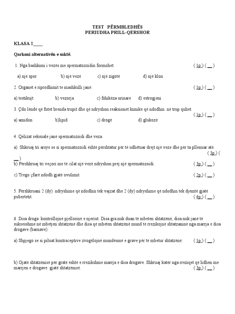 Testi Permbledhes 8.3 Periudha e Trete | PDF