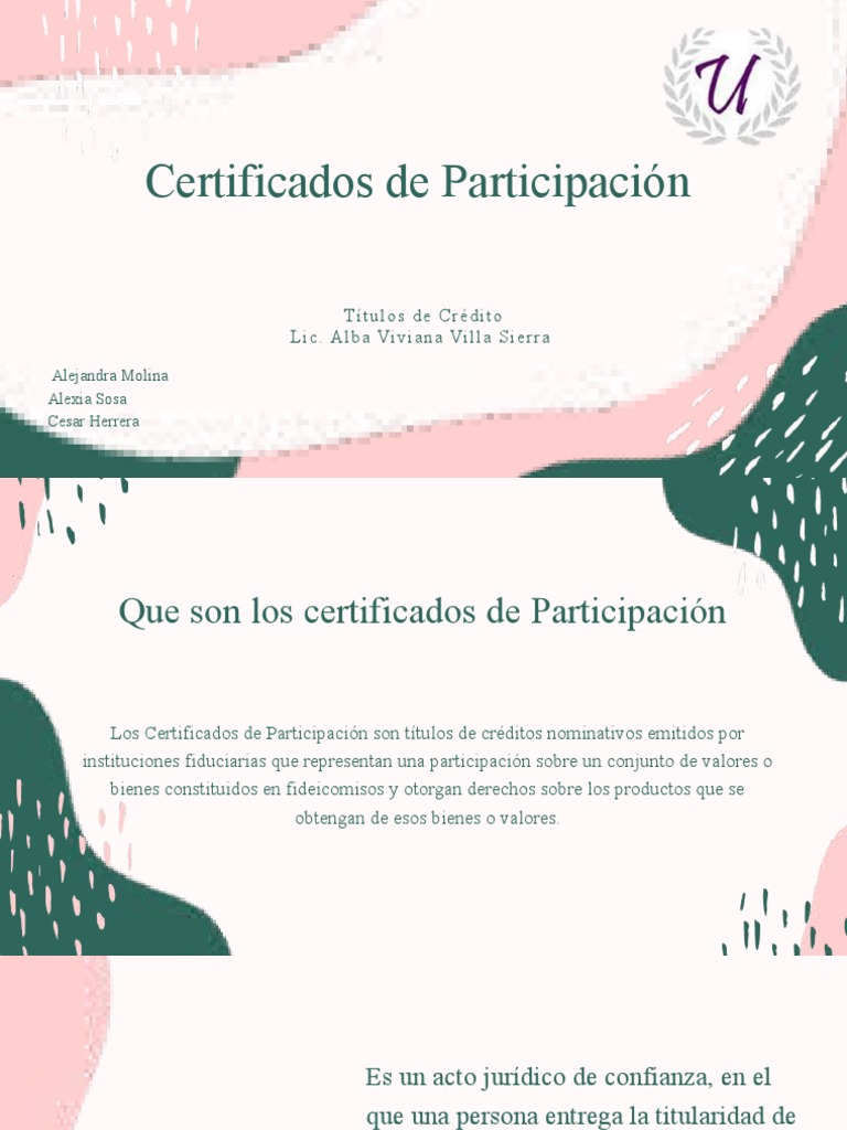Certificados de Participación | PDF | Ley de fideicomiso | Derecho ...