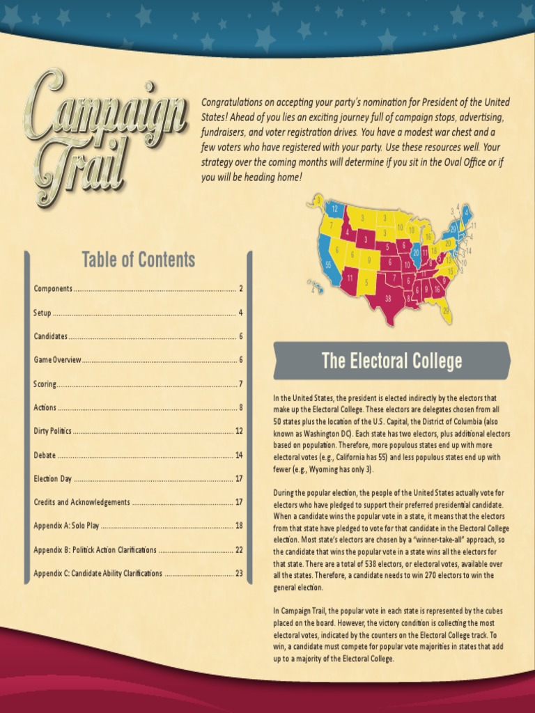 CampaignTrail Rulebook Pages Reducedsize | PDF | Voting | Elections