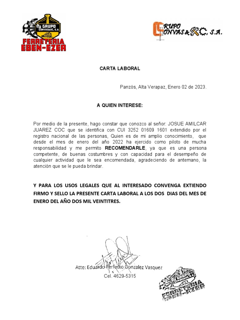 Carta Laboral | PDF