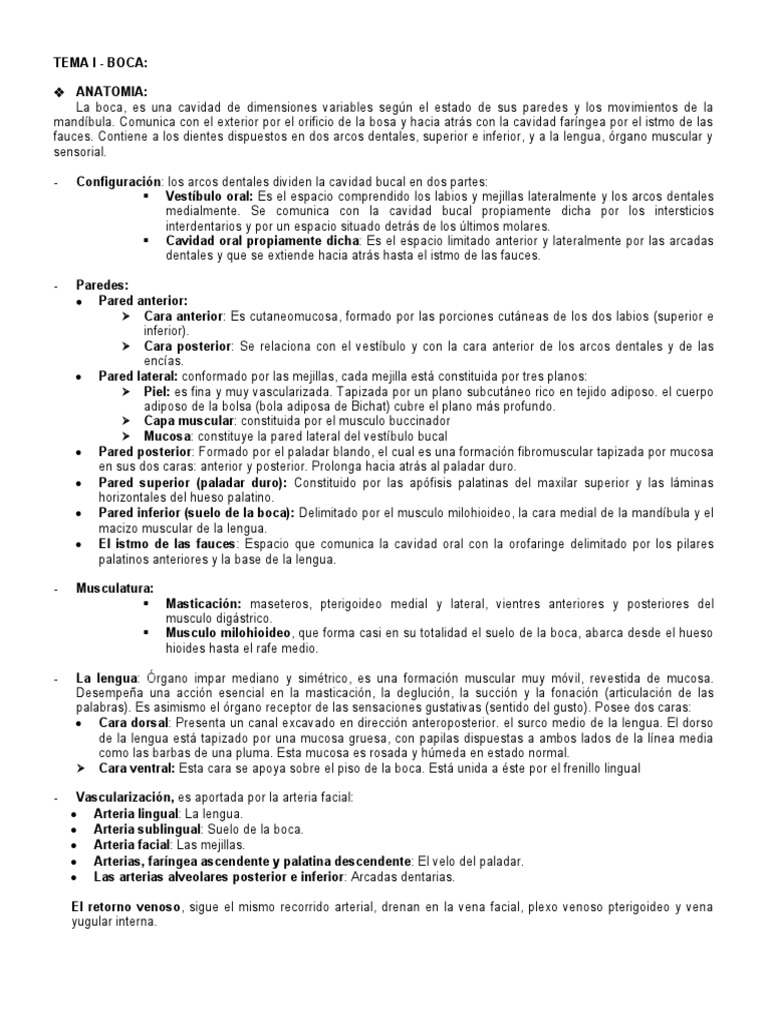 ORL - 1 y 2 - Tema I - Boca y II - Glaìndulas Salivales | PDF | Especialidades Medicas ...