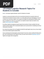 Logistics Notes | PDF | Transport | Logistics