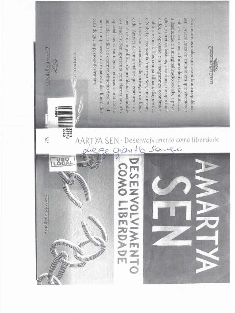 Desenvolvimento Como Liberdade - Amartya Sen | PDF