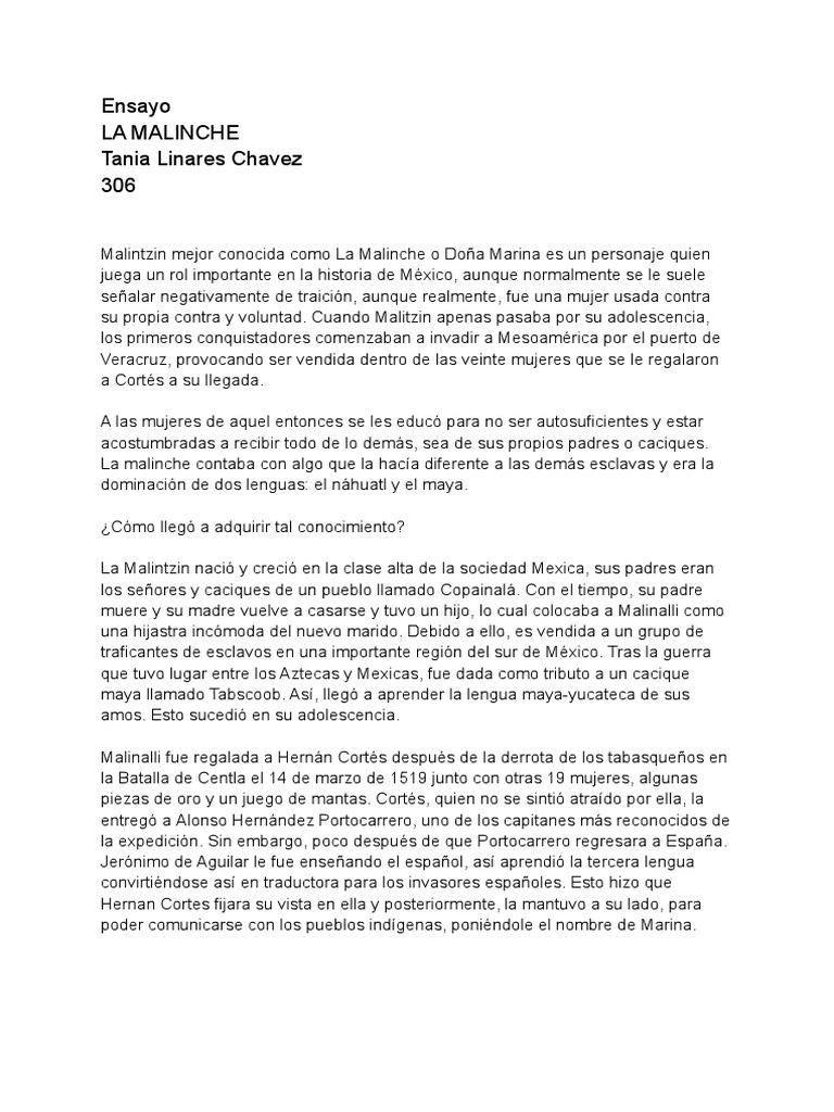 La Malinche Ensayo | PDF