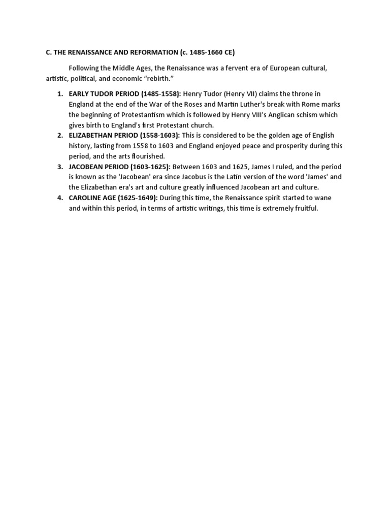 The Renaissance and Reformation | PDF