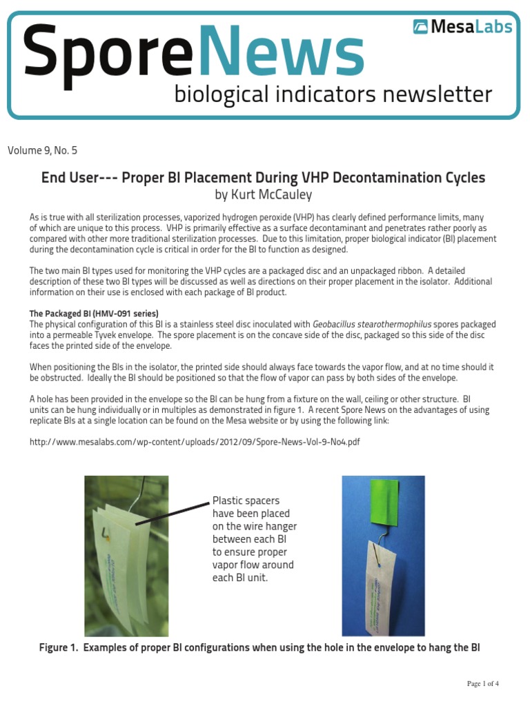 Spore-News-Vol-9-No5. BI Placement VHP | PDF | Sterilization ...