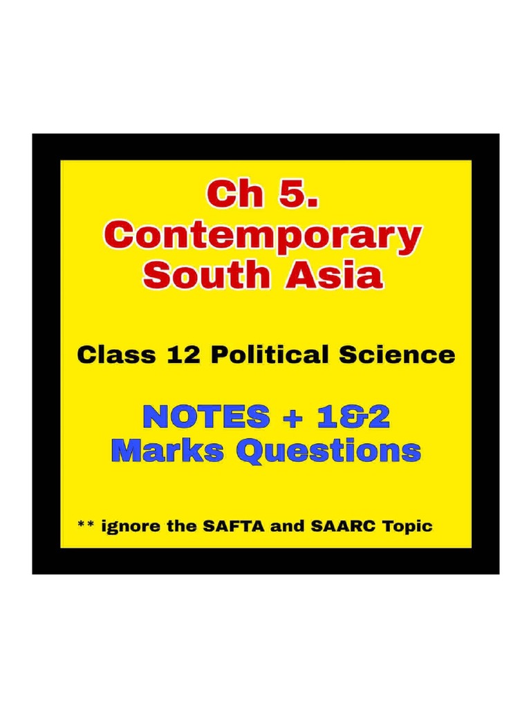 Contemporary South Asia Notes | PDF