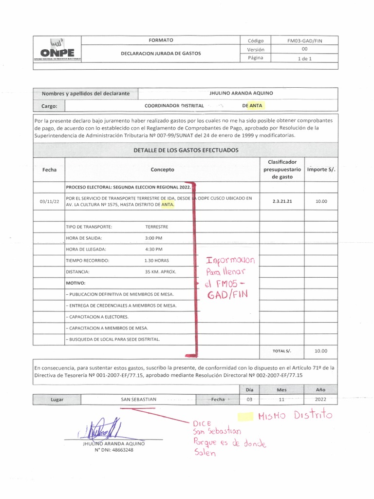 Modelo de Llenado de Pasajes de Anta y Paruro | PDF