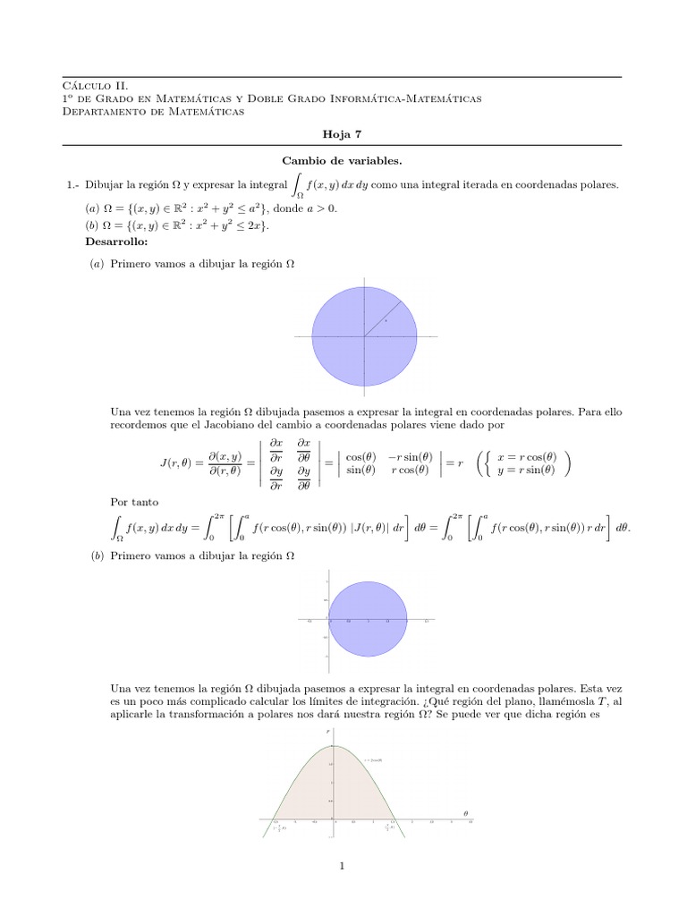 Hoja 7 Resuelta | Descargar gratis PDF | Esfera | Integral