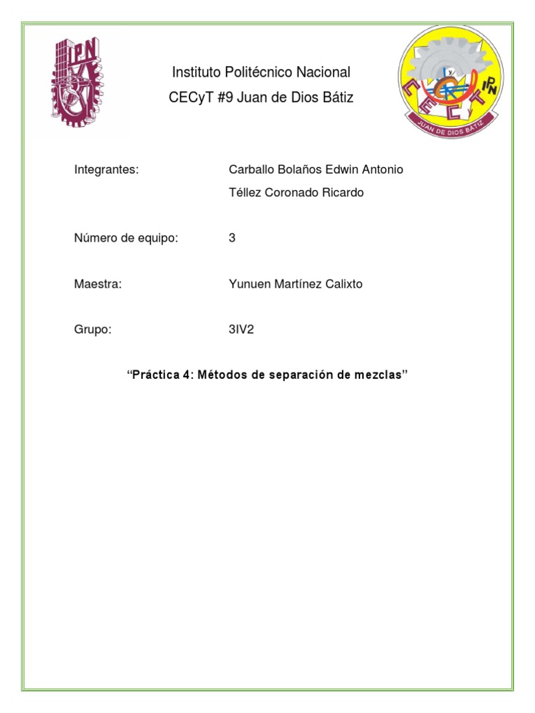 Practica No4 | PDF | Mezcla | Destilación