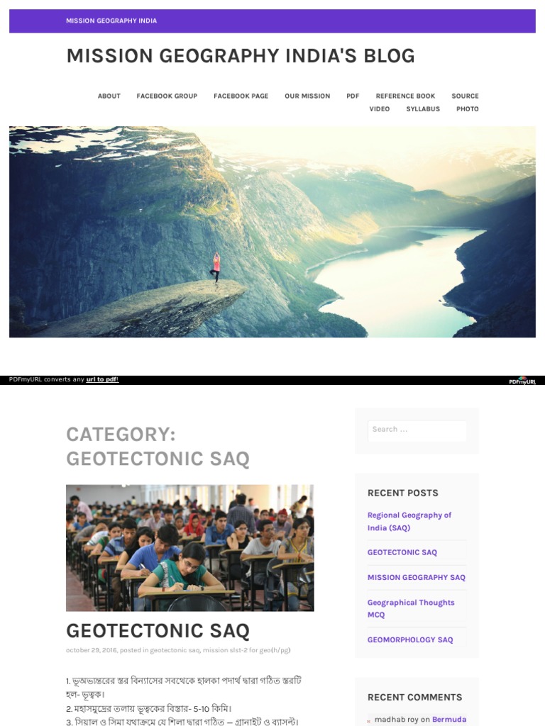 Geotectonic 315 SAQ (Bengali) | PDF