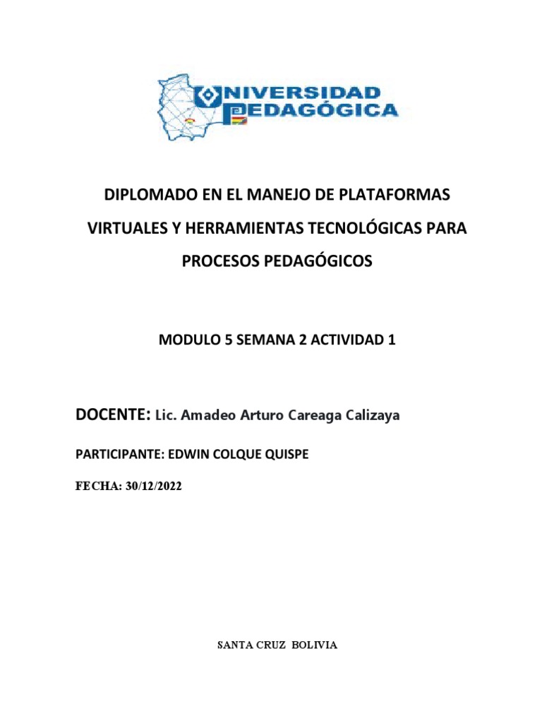 Edwin Colque Semana2 Actividad1 | PDF | Moodle | Aprendizaje