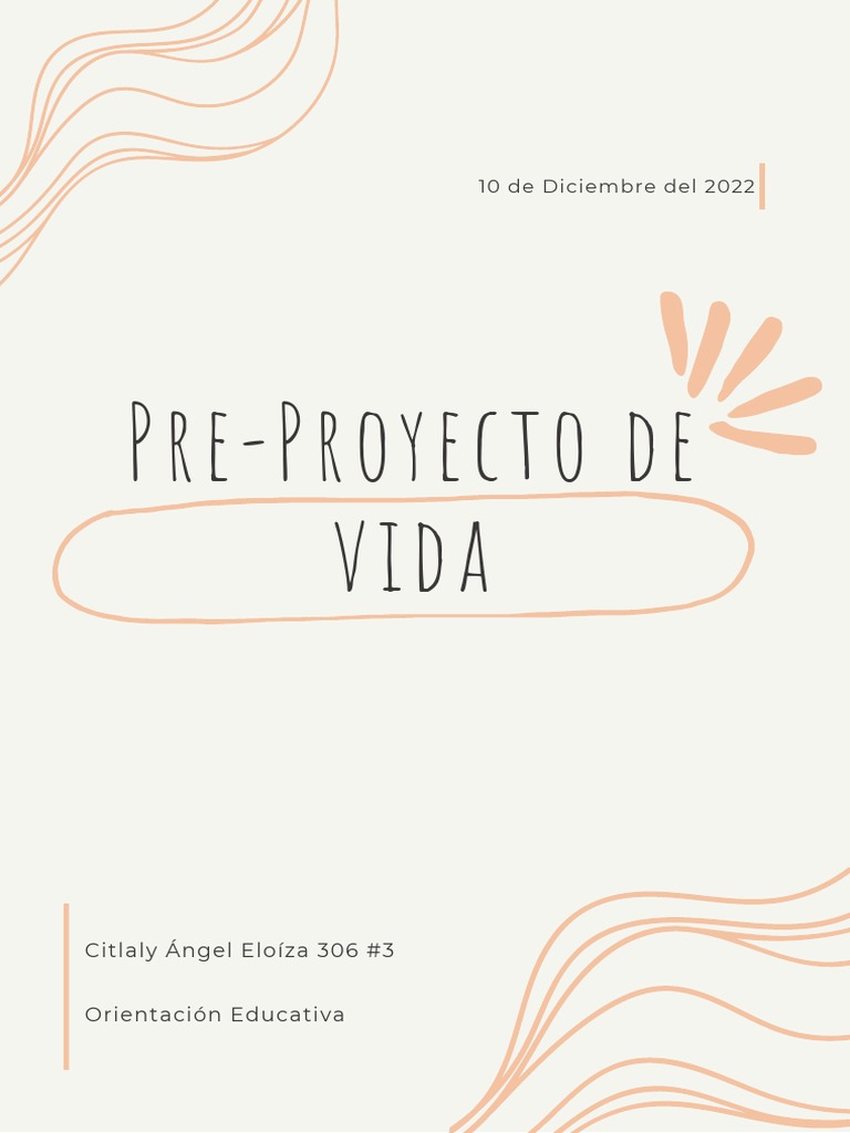 Pre - Proyecto de Vida | PDF | Autoestima | Prueba (evaluación)