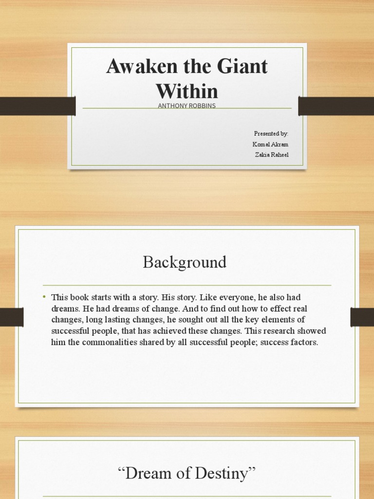 Awaken the Giant Within: Key Strategies | PDF | Experience | Cognitive ...