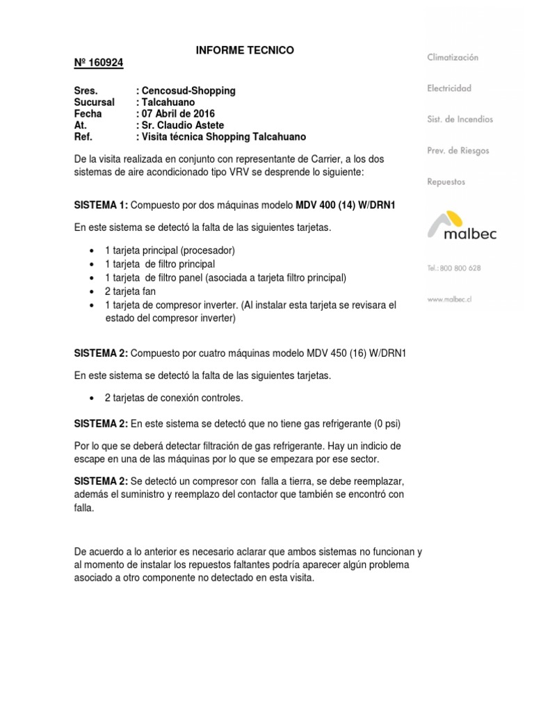 VRV Informe Modelo | PDF